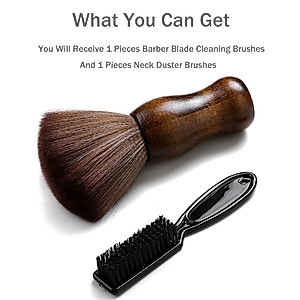 Barber Neck Duster Brush - Borogo Professional Barber Large Hair Cutting Cleaning Hairbrush Styling Tool (Neck brush+Black brush)