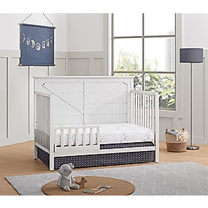 Oxford Baby Montauk Crib to Toddler Bed Guard Rail Conversion Kit, Barn White, GreenGuard Gold Certified