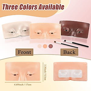 Makeup Practice Face, Silicone Makeup Practice Board, Face Eyes Makeup Mannequin for Makeup Artists and Beginners, with Makeup Brushes and 165Pcs Pearl Stickers (Bright)