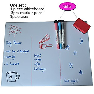 Seatrend Magnetic WhiteBoard Ideal for Study Planning, Exams, Chores or Dieting - Fridge White Board Task Plan Includes s3 Marker pens and 1 Eraser