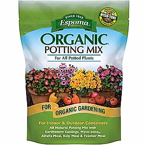 Espoma Organic Potting Soil Mix - All Natural Potting Mix For All Indoor & Outdoor Containers Including Herbs & Vegetables. For Organic Gardening, 8qt. bag. Pack of 1