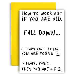 Huxters Funny Birthday Card – A5 Happy Birthday Card her for friend – gifts for women friends - Birthday Card for Him and Her – Ideal for Friends, Family, Colleagues – Blank Interior (Fall Down)