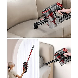 WLUPEL Cordless Vacuum Cleaner, 33kPa Stick Vacuum Cleaner, 400W Powerful Handheld Vacuum with LED Touch Display, 55mins Runtime for Pet Hair, Carpet and Hardwood Floor(Hero 8 Pro)