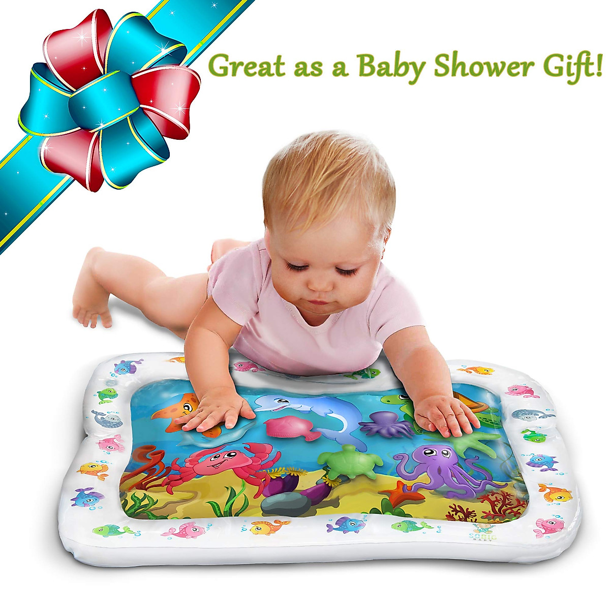 Inflatable Tummy Time Toys- Premium Tummy Time Water Mat Activity Center for Baby Infant Toys and Toddlers, Promotes Visual Stimulation, Movement and Motor Skills. Perfect Smile and Fun Time