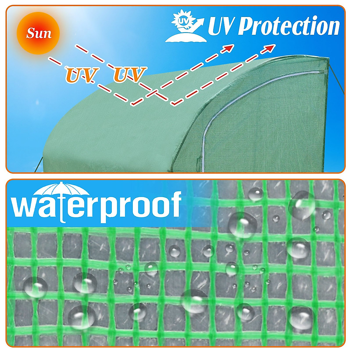 Strong Camel Greenhouse Walk in Outdoor Portable Green House UV Protected Plant Gardening Greenhouse, 10'x5'x7' (Green)
