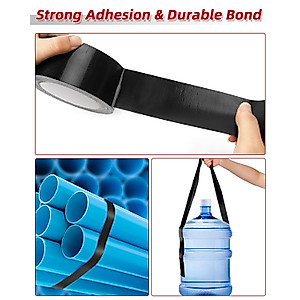 WeLiu Duct Tape Heavy Duty 5 Pack 150 Yards Black Duct Tape 9 Mil Flexible No Residue Non-Reflective Bulk Value for Indoor Outdoor Repairs Professional Industrial Use (2 inches x 30 Yards per Roll)