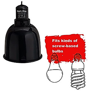 ReptiKing Reptile Light Fixture, Deep Dome for Reptile Light/Heat Lamp/UVB Light, 2-Pack 5.5 Inch Light Dome