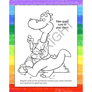 ZoCo - Learn About Eye Care - Coloring Books (50 Bulk Pack, Without Crayons) - Optometrist, Eye Doctor Gifts - Games, Puzzles, Activities for Kids