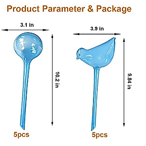 Plant Self-Watering Bulbs, 10pcs Self Watering Planter Insert, Flower Automatic Watering Drip Irrigation Device, Indoor Outdoor Garden Self Waterer for Plant