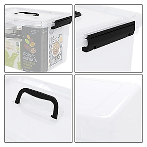 Uumitty 4-Pack 17.5 Quart Plastic Storage Bins with Lids, Stackable Storage Organizing Box with Handle, Clear