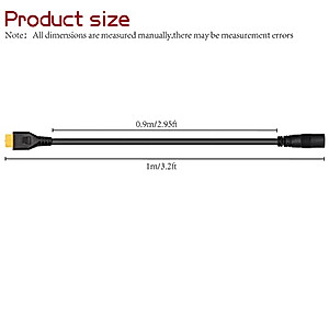Ruikarhop 3Ft 12 AWG DC 8mm/DC7909 Female to XT60 Female Connector Extension Cable for Lipo Battery Pack Compatible Portable Power Station & Solar Generator