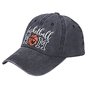 Waldeal Basketball Mom Dad Hat for Women, Adjustable Washed Embroidered Baseball Cap for Mama
