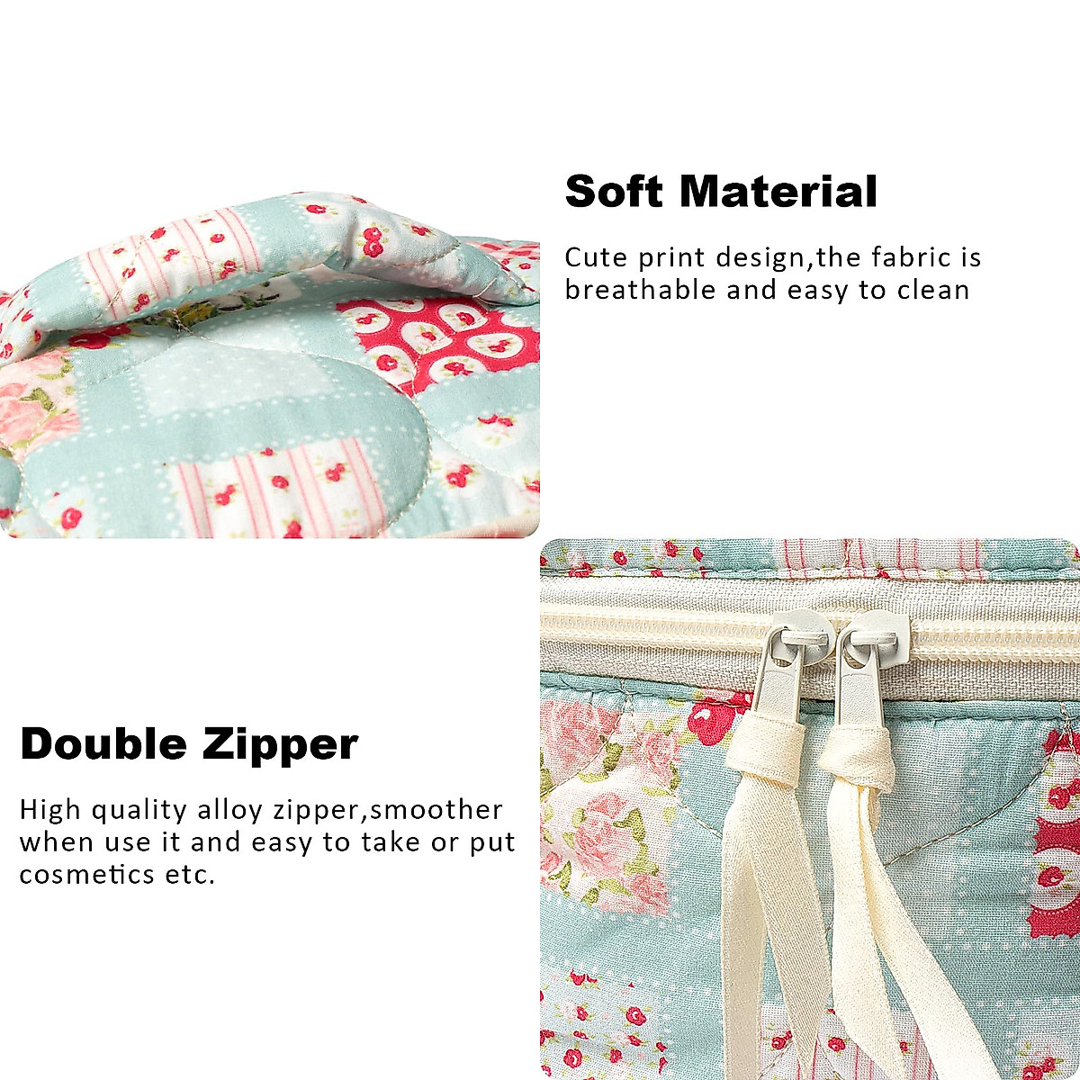 Cotton Makeup Bag Large Travel Coquette Aesthetic Makeup Bag Portable Cosmetic Bag Lightweight Cute Toiletry Bag Kawaii Cosmetic Pouch for Ladies Girls (Sheep)