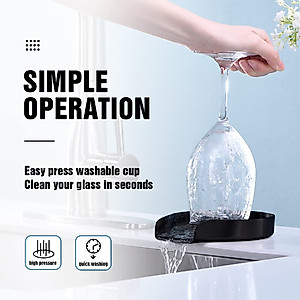 ARRISEA Metal Faucet Glass Rinser for Kitchen Sink, Matte Black Cup Rinser, Kitchen Sink Accessories, Bottle Washer