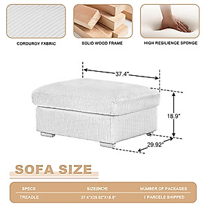 130" Oversized Sectional Sofa,Ultra-Soft L Shaped Couch for Living Room,Cloud Modular Sofa Couch with Zipper Back&Seat Cushion,Deep 4 Seat Sofa Sleeper with Movable Ottoman and Two Pillows(Beige)