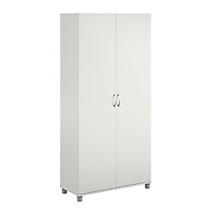 Pemberly Row Engineered Wood Transitional 36" Utility Storage Cabinet in White