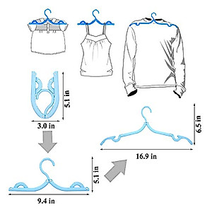 10 PCS Travel Hangers Folding Hangers Portable Clothes Hangers Foldable, Non-Slip, Lightweight for Home and Travel