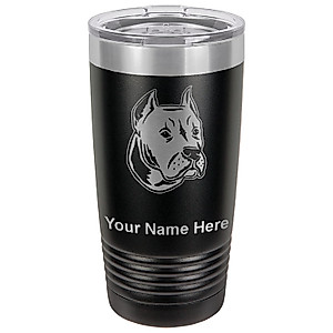 LaserGram 20oz Vacuum Insulated Tumbler Mug, Dogo Argentino, Personalized Engraving Included (Black)