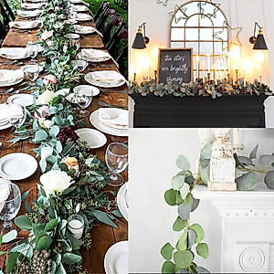 DearHouse Artificial Eucalyptus Garland Faux Silk Eucalyptus Leaves Vines Handmade Garland Greenery Wedding Backdrop Arch Wall Decor