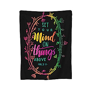 Set Your Mind On Things Above Fleece Blanket Throw Blanket, Ultra-Soft Cozy Micro Fleece Blanket for Sofa, Couch, Bed, Camping, Travel, & Car Use-All Seasons Suitable 60"X50"