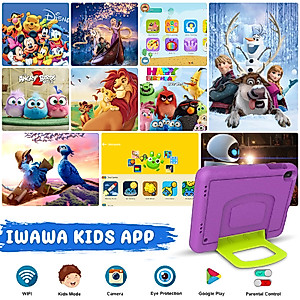 AOYODKG Tablet 9 inch, Android 12 Tablet, 14GB RAM 128GB ROM, 2.4G/5G WiFi Tablet with Shockproof Case, Parental Control, Bluetooth, Educational, Dual Camera, Games, Purple