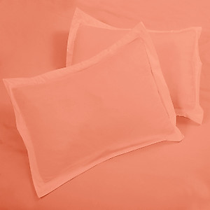 ROYALE LINENS Coral Duvet Cover King Size - 3 Piece Bedding Comforter Covers - Zipper Closure - 1 King Duvet Cover 104x90 inches and 2 Pillow Shams - No Comforter Included