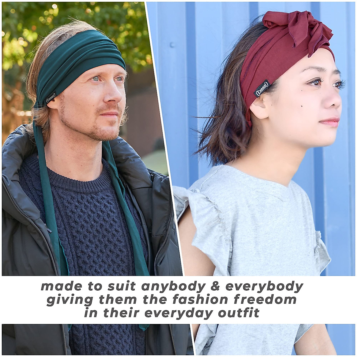 CHARM Japanese Headband Pirate Bandana - Men Ninja Head Wrap Women Hair Band Maroon