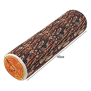 ZHANGXD 2PCS Creative Natural Wood Design Round Long Throw Pillow, Cushion for Home, Couch, Sofa, Bedroom, Living Room Decor, Stump (#1)