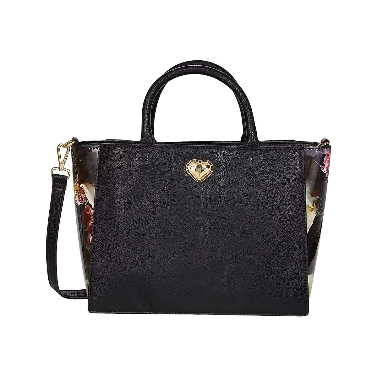 Betsey Johnson Jayla Satchel Black Floral One Size