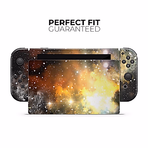 Design Skinz - Compatible with Nintendo Switch OLED Dock Only - Skin Decal Protective Scratch-Resistant Removable Vinyl Wrap Cover - Glowing Gold & Black Nebula