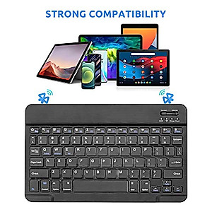 Samsung Galaxy Tab S7/S8/S9 Wireless Keyboard,Universal Slim Portable Bluetooth Keyboard Compatible with Samsung Galaxy Tab S7/S8/S9 Keyboard with Built in Rechargeable Battery,Black
