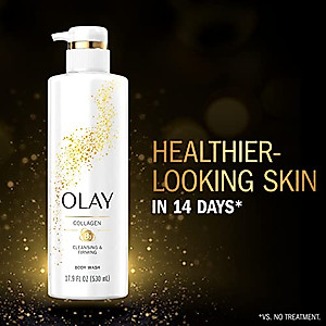 Olay Cleansing & Firming Body Wash for Women with Collagen and Vitamin B3, 20 fl oz (Pack of 4)