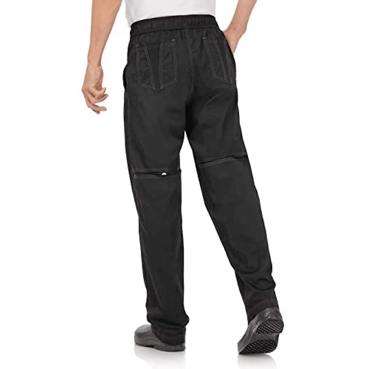 Chef Works Men's Cool Vent Baggy Chef Pants, Black, Medium