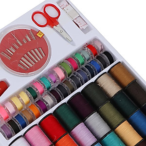 Jeanoko Sewg 64pcs 24×19×2 64pcs Colorful Hand Machine Sewing Thread Set Clothes String Spool Box Fr-197