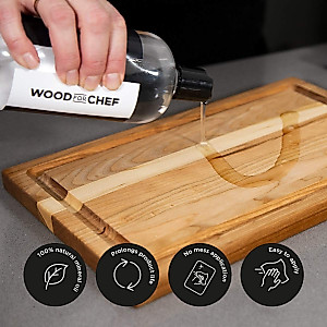 Cutting Board Food Grade Mineral Oil (8,5 oz) - Revitalize Cutting Board, Butcher Block, Countertops and Wood Utensils - Food Safe - Made in North America