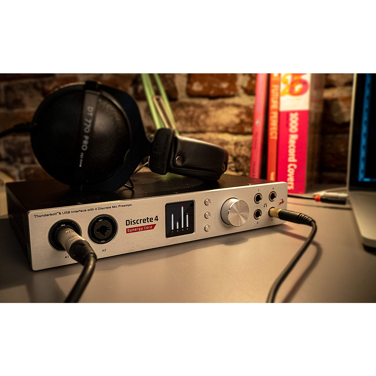 Antelope Audio Discrete 4 Synergy Core Desktop Audio Interface for Music Professionals - Thunderbolt & USB 4 Channel Microphone Preamp Recording, Streaming Studio Audio Interface w/37 FX Included