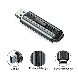 TOPESEL 256GB USB 3.1 Flash Drive High Speed up to 380MB/s USB Thumb Drive Memory Stick Pen Drive with Keychain Plug-Play Jump Drive Zip Drive
