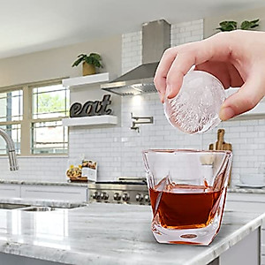 Miaowoof Large Ice Cube Trays, 2.5IN Large Ice Ball Maker Mold Easy Release, 2Pcs Ice Mold with Bin&Tong, Stackable Sphere Ice Ball Maker for Whiskey, Bourbon, Cocktails