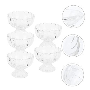 Yardwe 5pcs Pudding Glass Clear Coffee Cups with Lids Measuring Cup Glass Beer Can Glass Salad Bowl Trifle Bowl Decorativ Dessert Cups Drinks Cup Juice Cup Classic Pudding Cup Glass Food