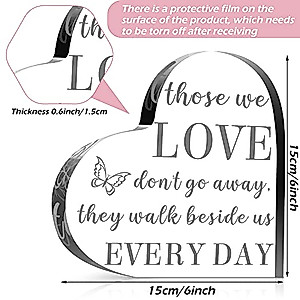 Acrylic Sympathy Gift Loss Gifts Bereavement Acrylic Heart Memorial Gift Sympathy Table Decorations Sympathy Condolence Gift for Loss of Loved One Table Centerpieces Remembrance (6 x 6 x 0.6 Inch)