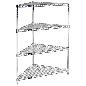 Corner Wire Shelving, 24"W x 18"D x 42"H