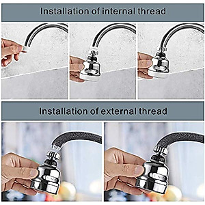 Moveable Kitchen Faucet Head 360° Rotatable Sprayer Tap Head for Kitchen Faucet Replacement