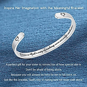 SAM & LORI Sisters Gifts from Sister Women Cuff Bracelet Birthday Friendship Best Friends Little Big Sister Bonus Soul Sister Jewelry A Sister is God's Way