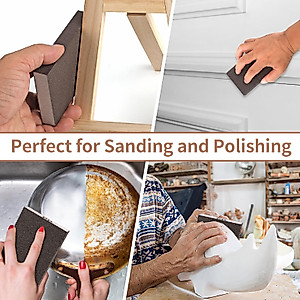 8 Pack Sanding Sponge, Sanding Blocks 60/80/120/220 Grit Assortment, Sand Paper for Wood Furniture, Sander Pads, Washable and Reusable Sandpaper for Drywall Metal Glasses Repair
