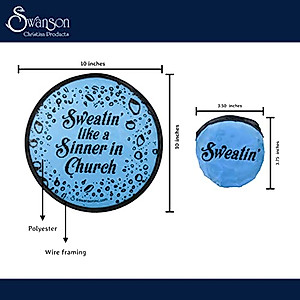 Swanson Christian Products - Parlor and Church Foldable Hand Fan - Modern Style - Sweatin' - (Package of 6)