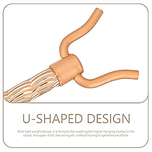 DECHOUS Outdoor Curtains 2pcs Adjustable Hanger Retriever Clothes Drying Pole Garment Reaching Hook Dressing Stick Retractable Rods (As Shown) Toilet Paper Holder