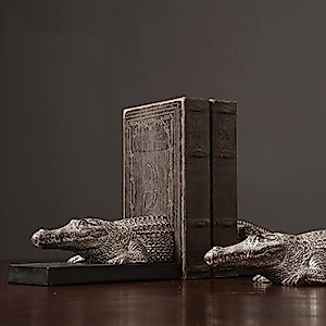 Bookends Bookends Modern Minimalist Creative Light Luxury Crocodile Bookends Ornaments Study Office Book Books Rely On Animal Decorations Office Book Stopper bookends