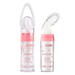 Polvo De Hadas Highlighter Powder Stick, Body Glitter Powder Stick, High Gloss Fairy Glitter, Sparkle Patting Powder, for Face Eyes Lips Hair Body, Christmas Gifts for Girls (#01 White Moonbeam)