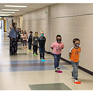 24 Packs Multicolor Classroom Line up Dots Stickers, Self Adhesive Vinyl 6 inch Round Decals, Line up Markers for Preschool and Kindergarten Elementary Teachers