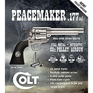 Umarex Colt Peacemaker Revolver Single Action Army Six-Shooter .177 Caliber Air Pistol, Pellet Gun, Black